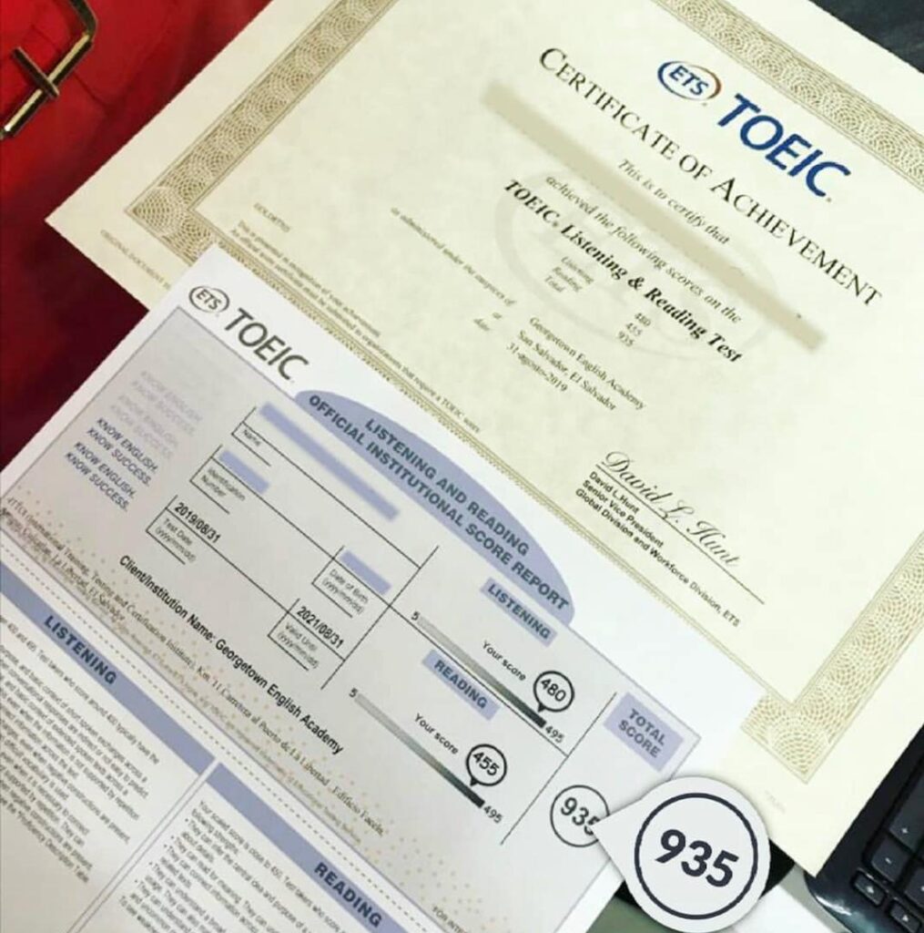 Buy registered TOEIC Certificate online with no examination